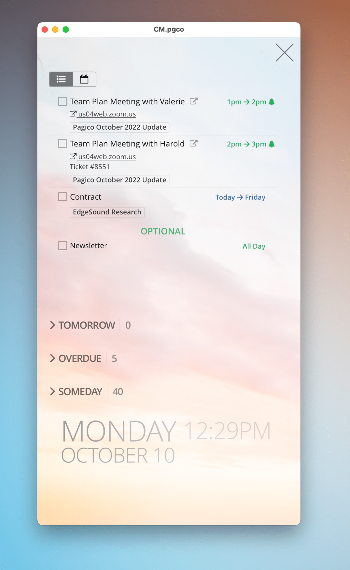 Plan Your Day Better with the New Today View : Pagico Blog