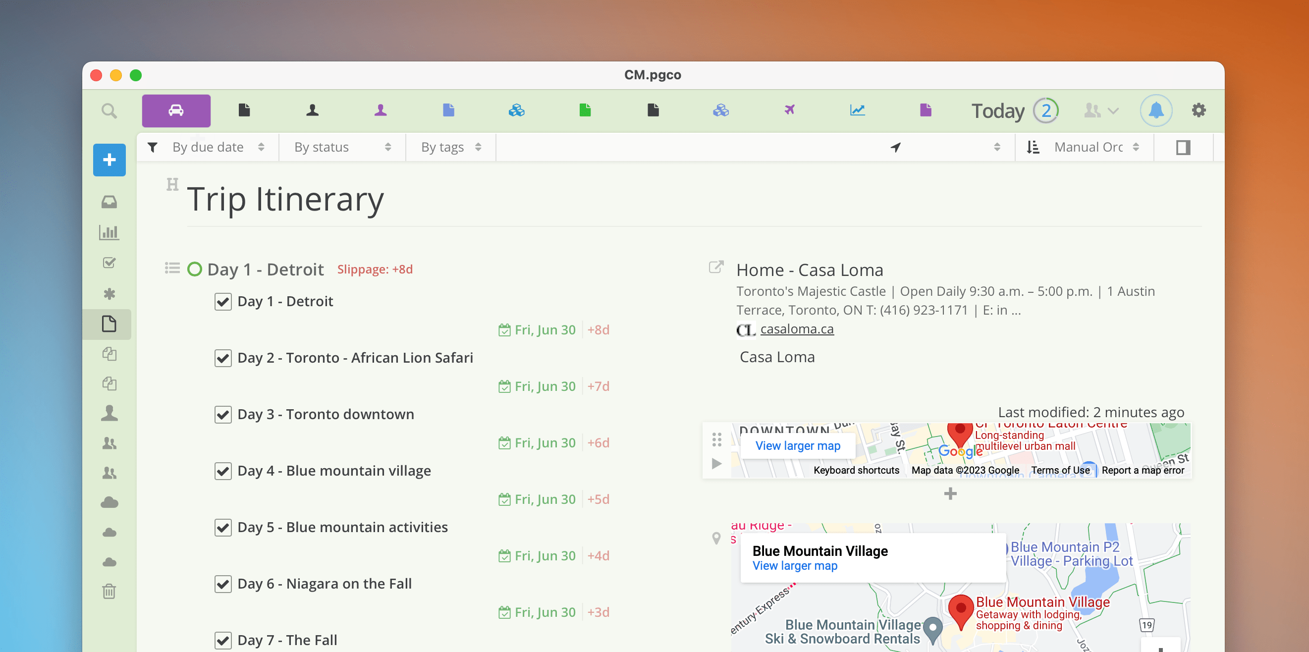 Coming Soon to Pagico: Web Bookmarks, Maps, Headers, and More! : Pagico ...