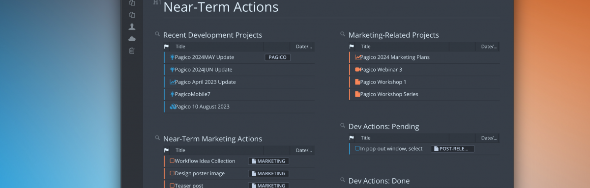 Sample: Custom Dashboard : Pagico Blog